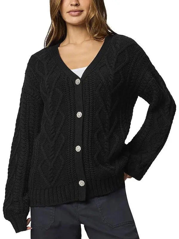 Splendid Harlow Hearts Cardigan - Black