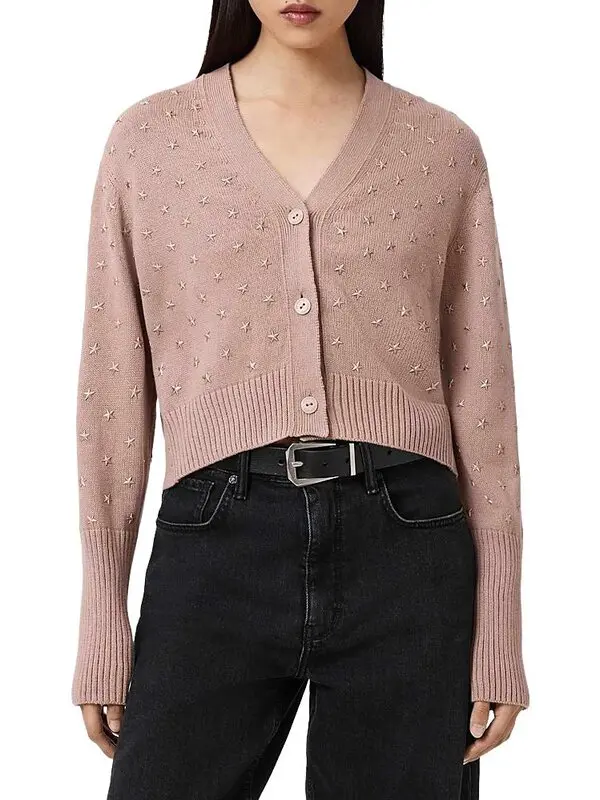 ALLSAINTS Mazzy Cotton Cardigan - Rose Smoke