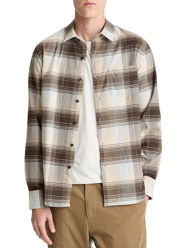 Vince Missoula Printed Button Front Shirt - Whitecap Combo