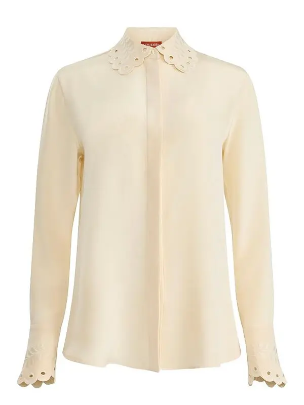 Altuzarra Chika Silk Top - Tapioca