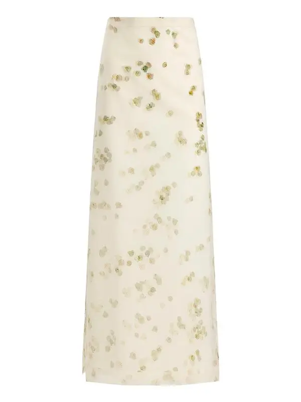 Altuzarra Linnie Printed Cotton Skirt - Ivory Petals
