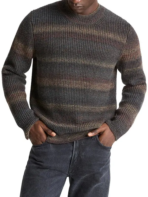 Vince Wool Blend Space Dyed Sweater - Black Combo
