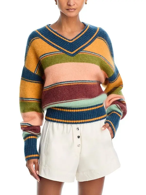 ALEMAIS Dusk V Neck Sweater - Stripe