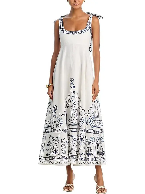 ALEMAIS Leela Ballet Linen Sundress - Cream