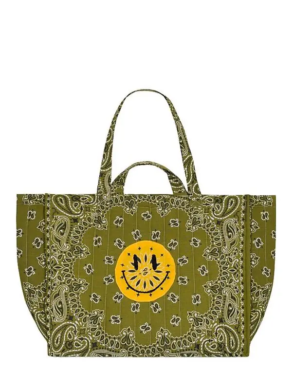 CALL IT BY YOUR NAME Maxi Cabas Quilted Bandana Tote - Bronze