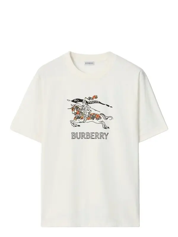 Burberry Ekd Sketch Cotton T-shirt - Chalk White