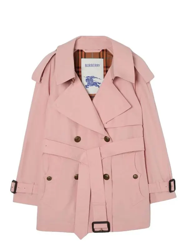 Burberry Fitzrovia Lightweight Cotton Trench Coat - Begonia Pink