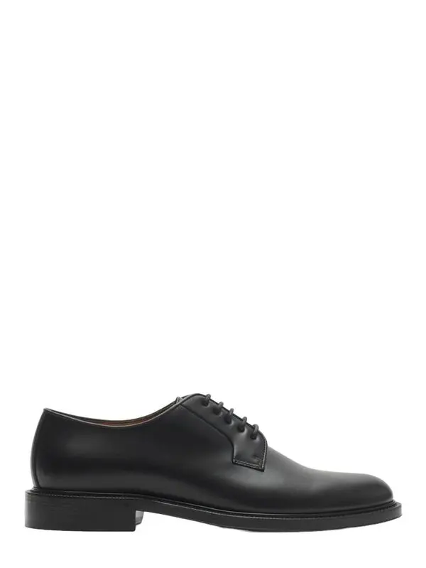 Burberry Leather Manor Derby Shoes - Black