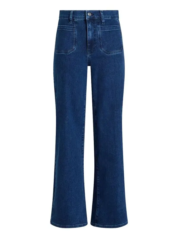 FRAME Le Slim Palazzo High-rise Wide-leg Jeans - Mid Denim