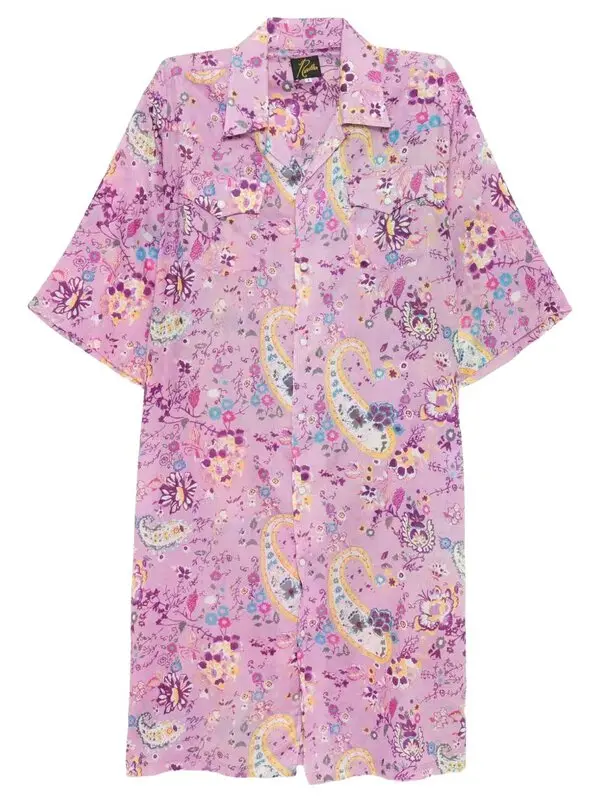 Needles Floral-print Shirt Dress - Purple