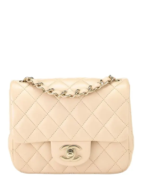 Chanel Lambskin Square Flap - Beige