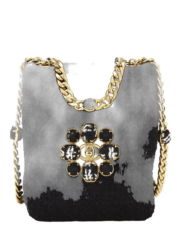 Chanel Tweed Bijoux Chain Flap - Black