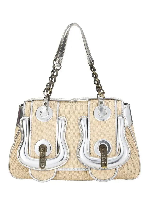 Fendi Raffia B. Bag - Silver
