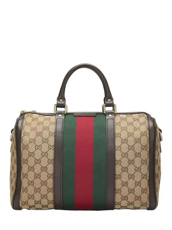 Gucci Original Gg Vintage Web Boston - Brown