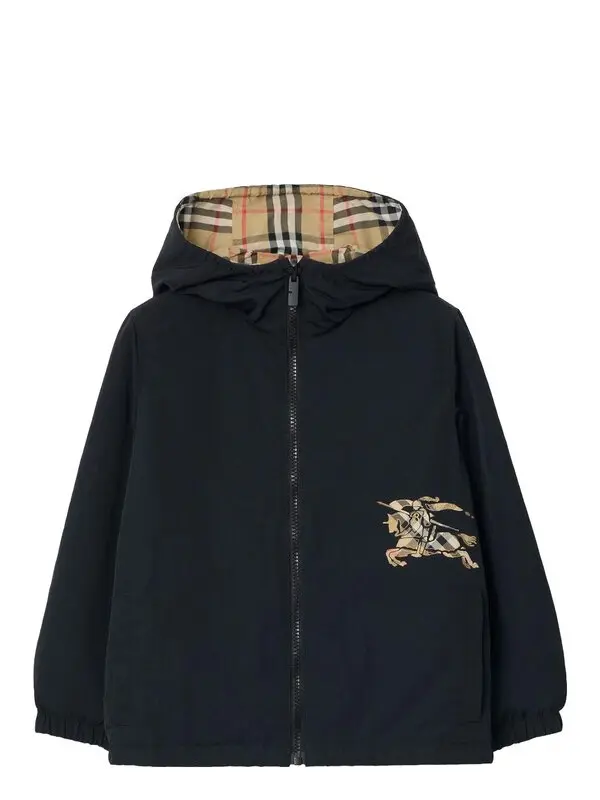 Burberry Reversible Check Hooded Jacket - Sand Beige
