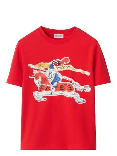 Burberry Ekd Cotton T-shirt - Crayon Red