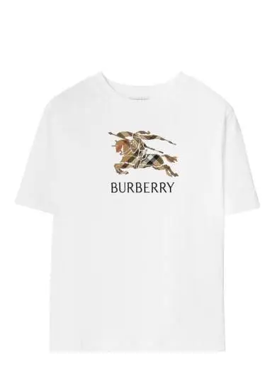 Burberry Ekd Check Cotton T-shirt - White