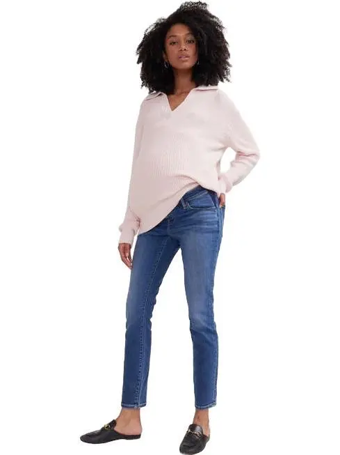 Hatch Collection Slim Maternity Jean - Indigo