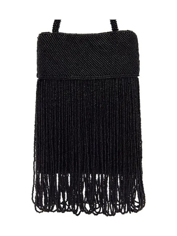 REFORMATION Mini Valentina Beaded Bag - Black Beaded