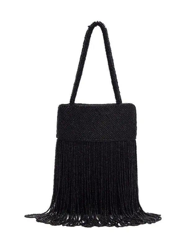 REFORMATION Mini Valentina Beaded Bag - Black Beaded