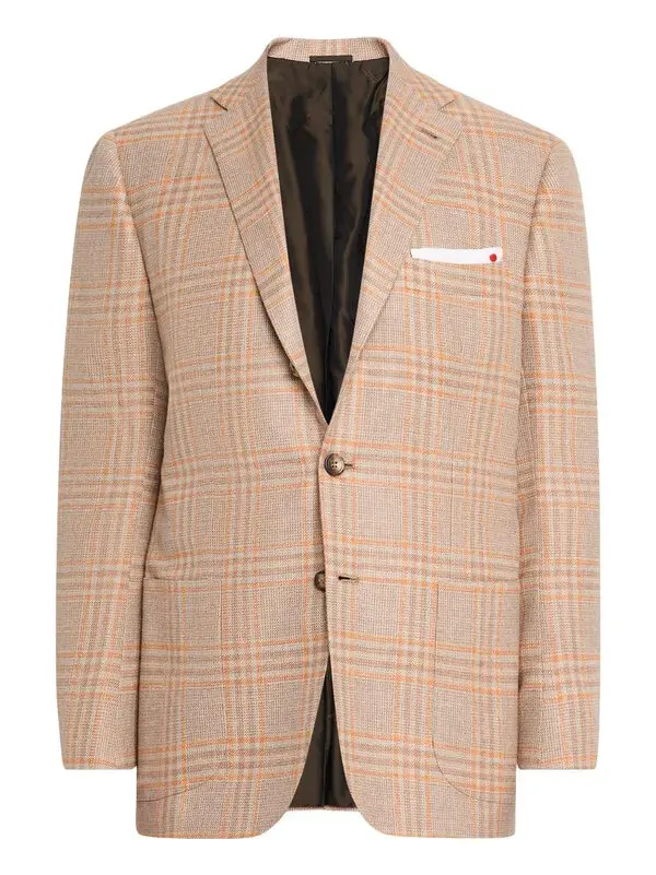 Kiton Plaid Single-breasted Sport Coat - Brown