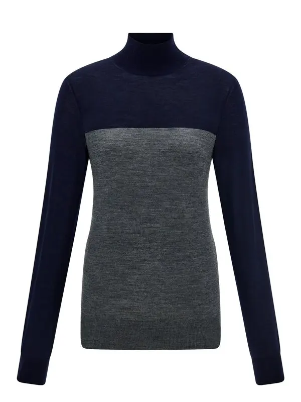 FERRAGAMO Two Tone Turtleneck - Blue