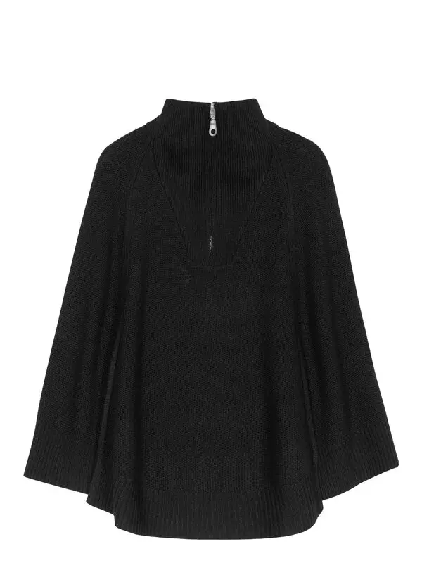 Echo Texture Knit Cape - Black