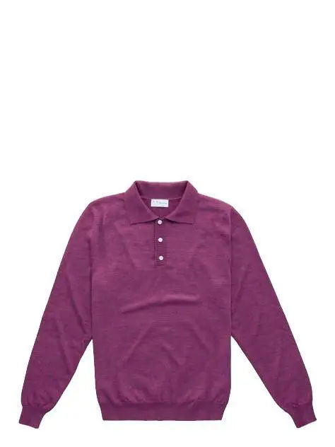 WOLF VS. GOAT (WVG) Wool Knitted Long Sleeve Polo - Purple