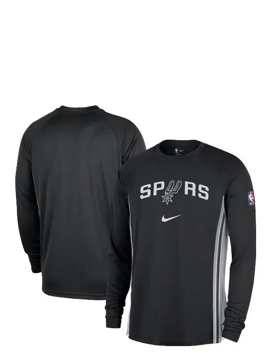 Nike San Antonio Spurs 2025/26 Authentic Pre-game Legend Dri-fit Long Sleeve Shooting Shirt - Black