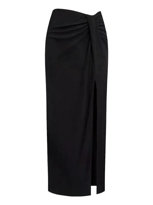 12 STOREEZ Draped Maxi Skirt - Black