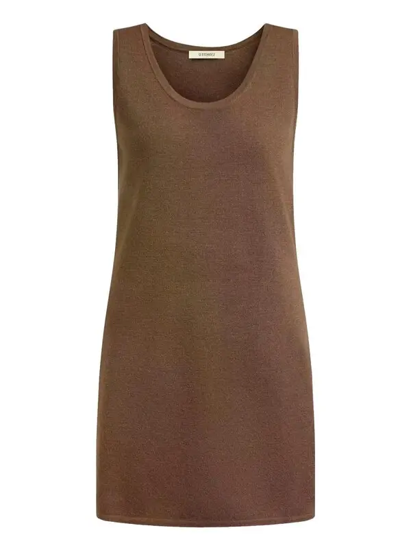 12 STOREEZ Sleeveless Mini Dress - Brown
