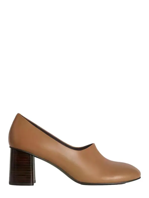12 STOREEZ 70mm Leather Pumps - Brown