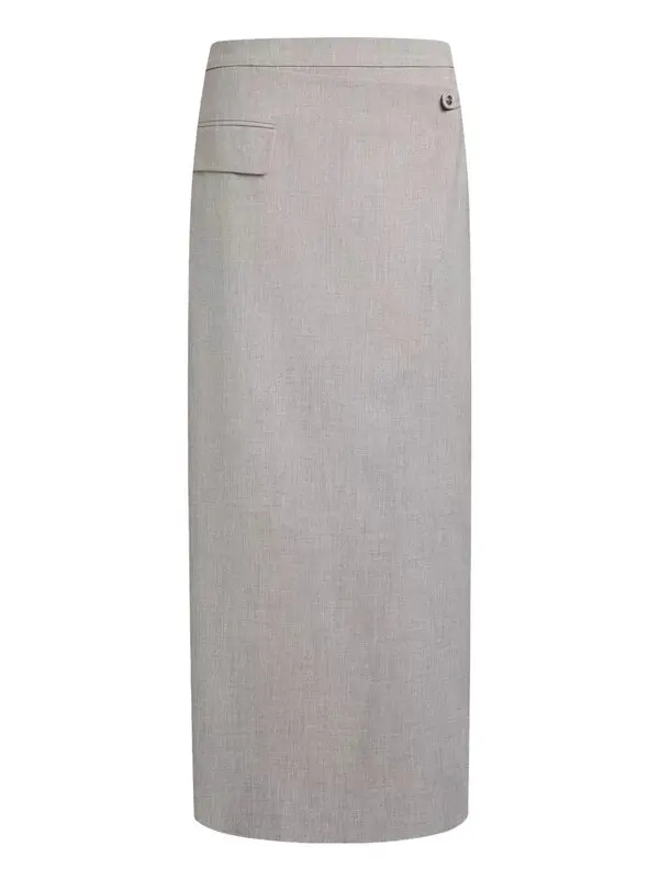 12 STOREEZ Asymmetric Midi Skirt - Grey