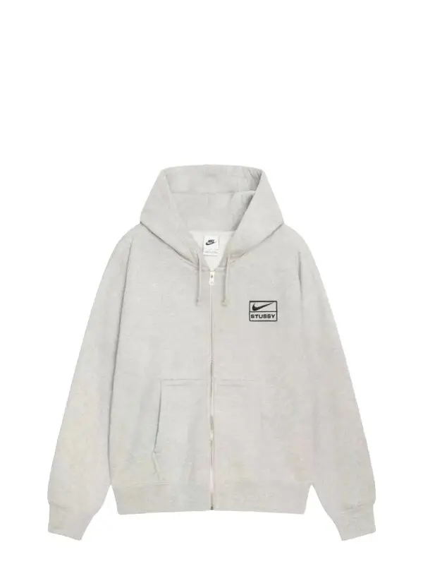 Nike Stussy X Fleece Zip Hoodie Jacket - Grey