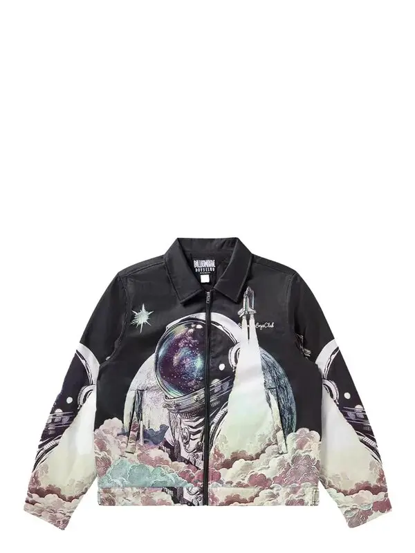 BILLIONAIRE BOYS CLUB Graphic Print Flight Jacket - Black
