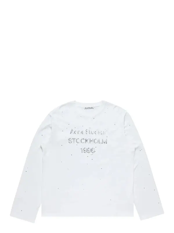 Acne Studios Logo Long-sleeve Crewneck T-shirt - White