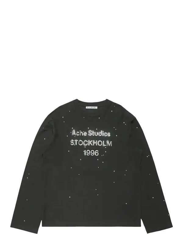 Acne Studios Logo Long-sleeve Crewneck T-shirt - Black