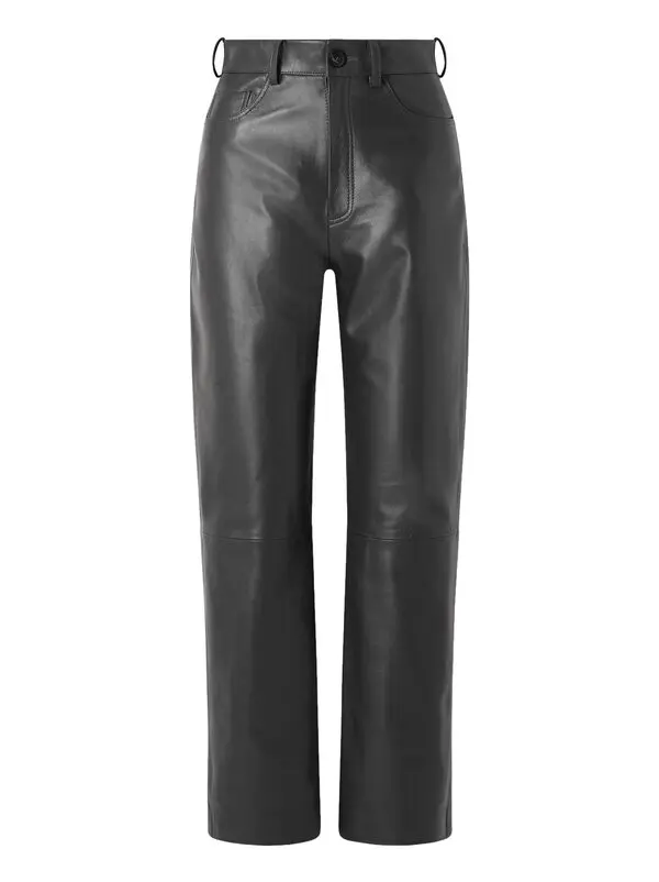 Tove Yeal Leather Pants - Green