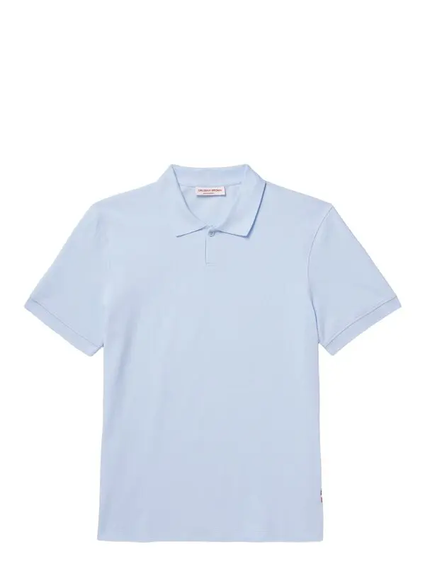 Orlebar Brown Bruno Organic Cotton-piqué Polo Shirt - Blue