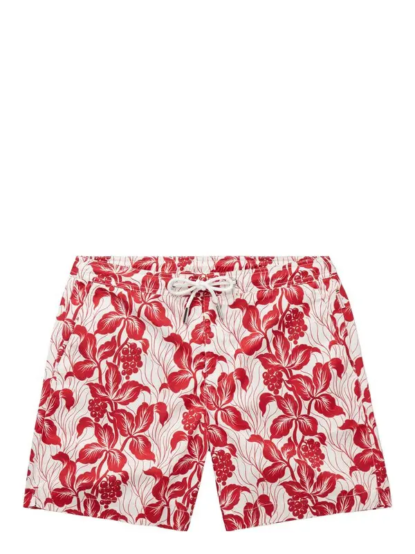 Orlebar Brown Bulldog Petralis Straight-leg Mid-length Printed Recycled Swim Shorts - Red