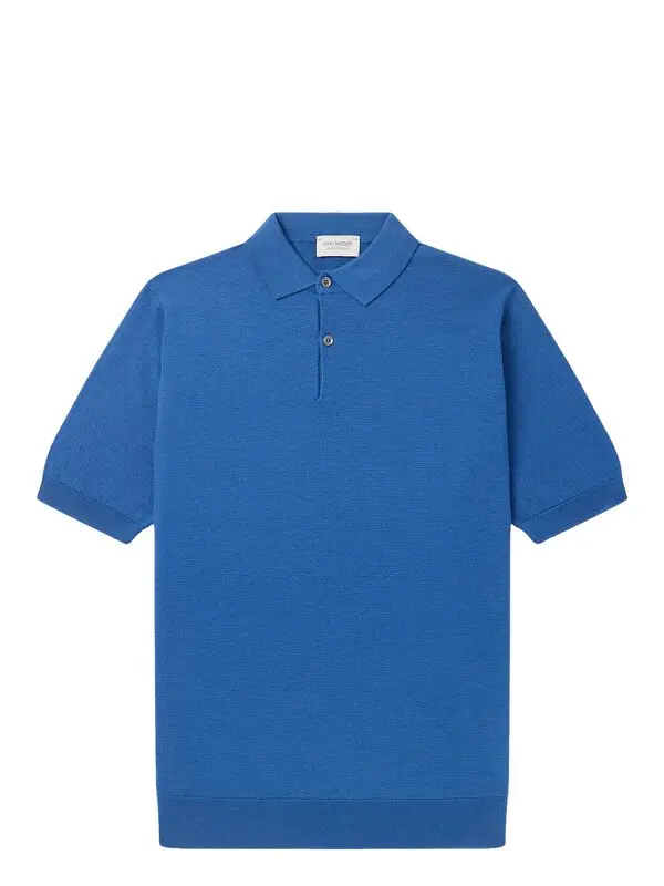 John Smedley 14.singular Wool-piqué Polo Shirt - Blue