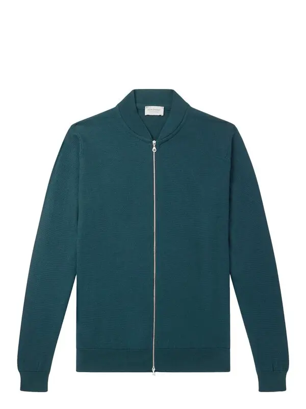 John Smedley 16.singular Merino Wool Zip-up Cardigan - Green