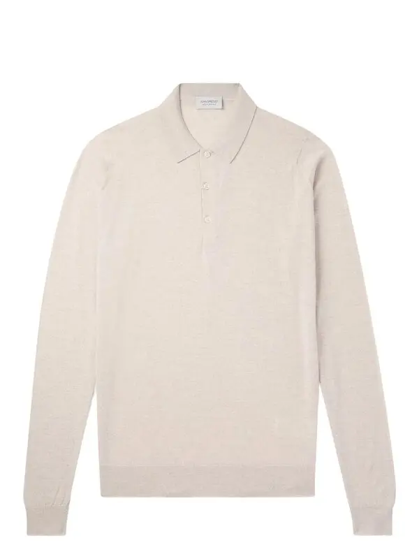 John Smedley Belper Slim-fit Merino Wool Polo Shirt - Neutrals