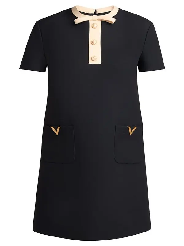 Valentino Garavani Wool-silk Mini Dress - Nero/betul