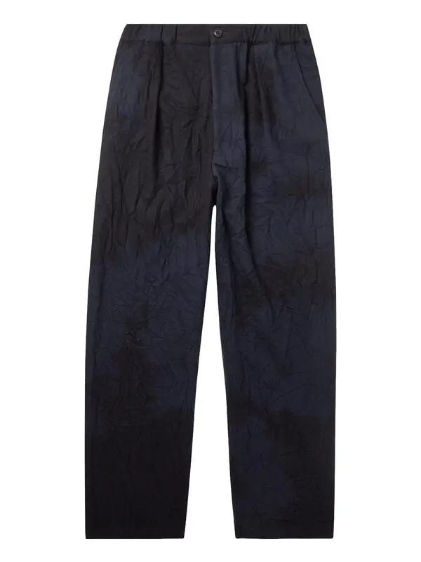Blue Blue Japan Straight-leg Wool-blend Trousers - Blue