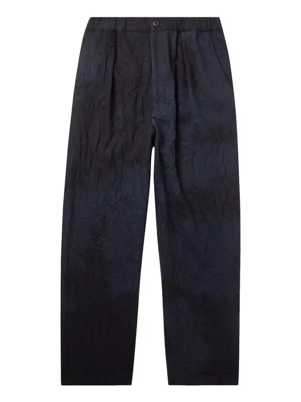 Blue Blue Japan Straight-leg Wool-blend Trousers - Blue