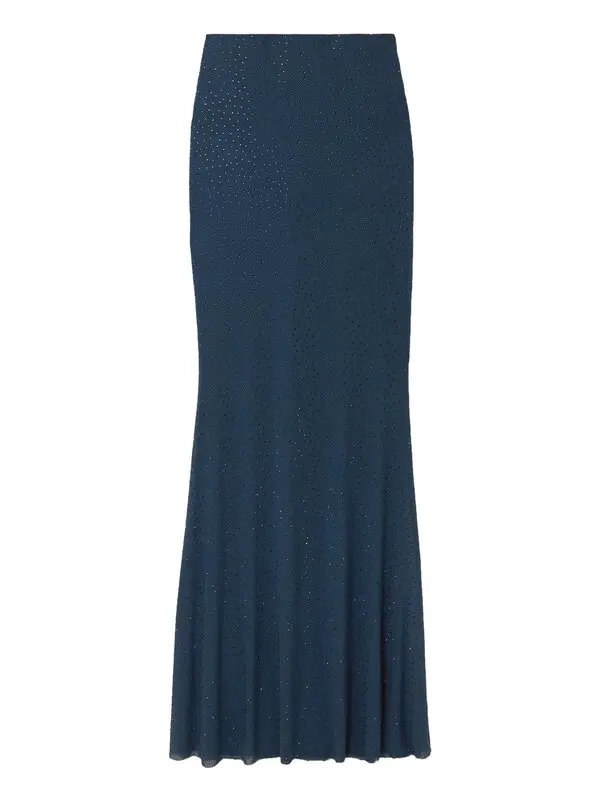 Rebecca Vallance Elivera Crystal-embellished Maxi Skirt - Blue