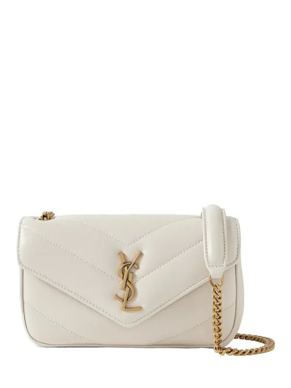 Saint Laurent Loulou Quilted Shoulder Bag - Neutrals