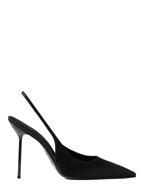 Paris Texas Lidia Satin Slingback Pumps - Black