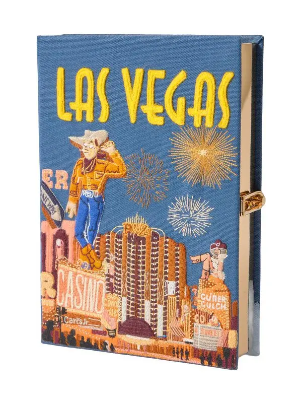OLYMPIA LE-TAN Las Vegas Embroidered Clutch - Blue